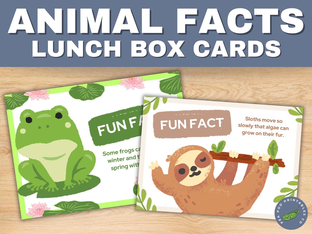 50 Animal Facts for Kids | Lunchbox Notes & Classroom Fun | Printable ...