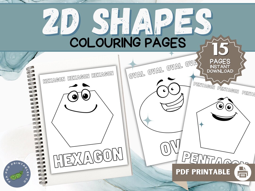2D Shape Colouring Sheets | Math Geometry Coloring Sheets | Funny Faces ...