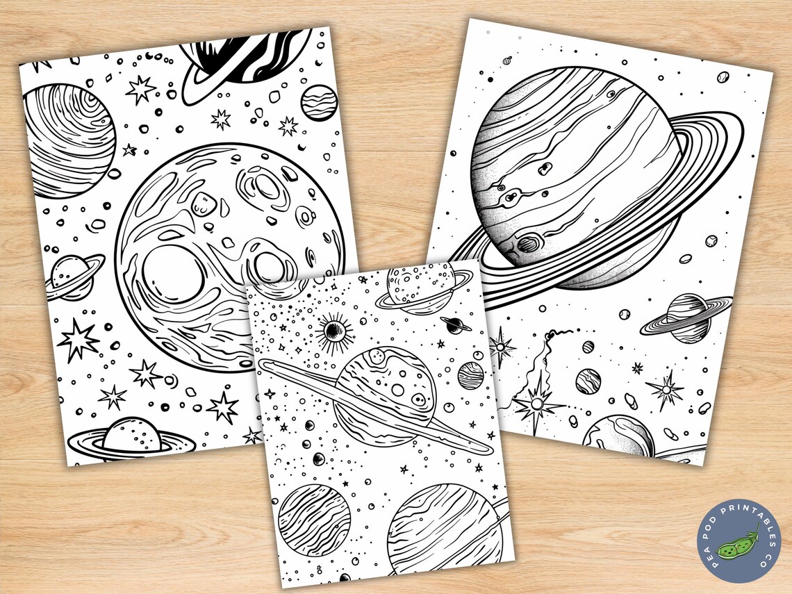 25 Space Colouring Pages for Kids and Adults | Rockets, Planets & Stars ...
