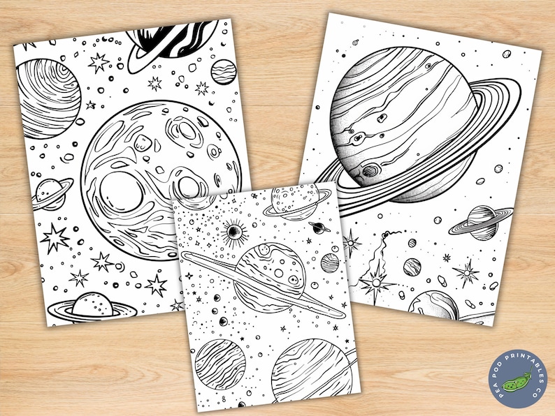 25 Space Colouring Pages for Kids and Adults | Rockets, Planets & Stars ...