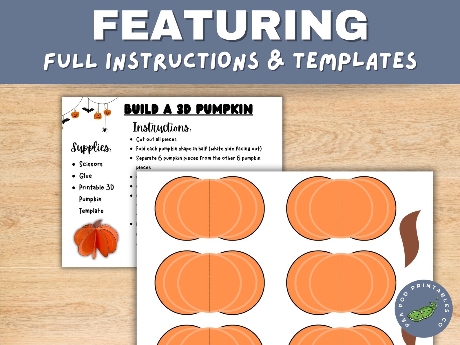 Printable 3D Pumpkin Template – DIY Halloween Craft for Kids & Adults ...