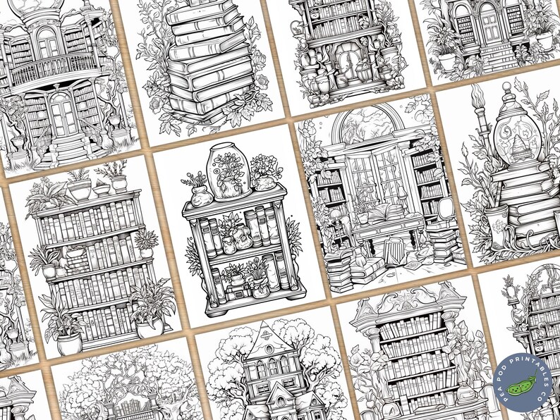 Enchanted Library Colouring Book | Love Books | Library Themed ...