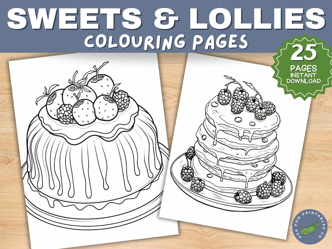 25 Sweets & Lollies Colouring Pages | Calming and Relaxing for Adults ...