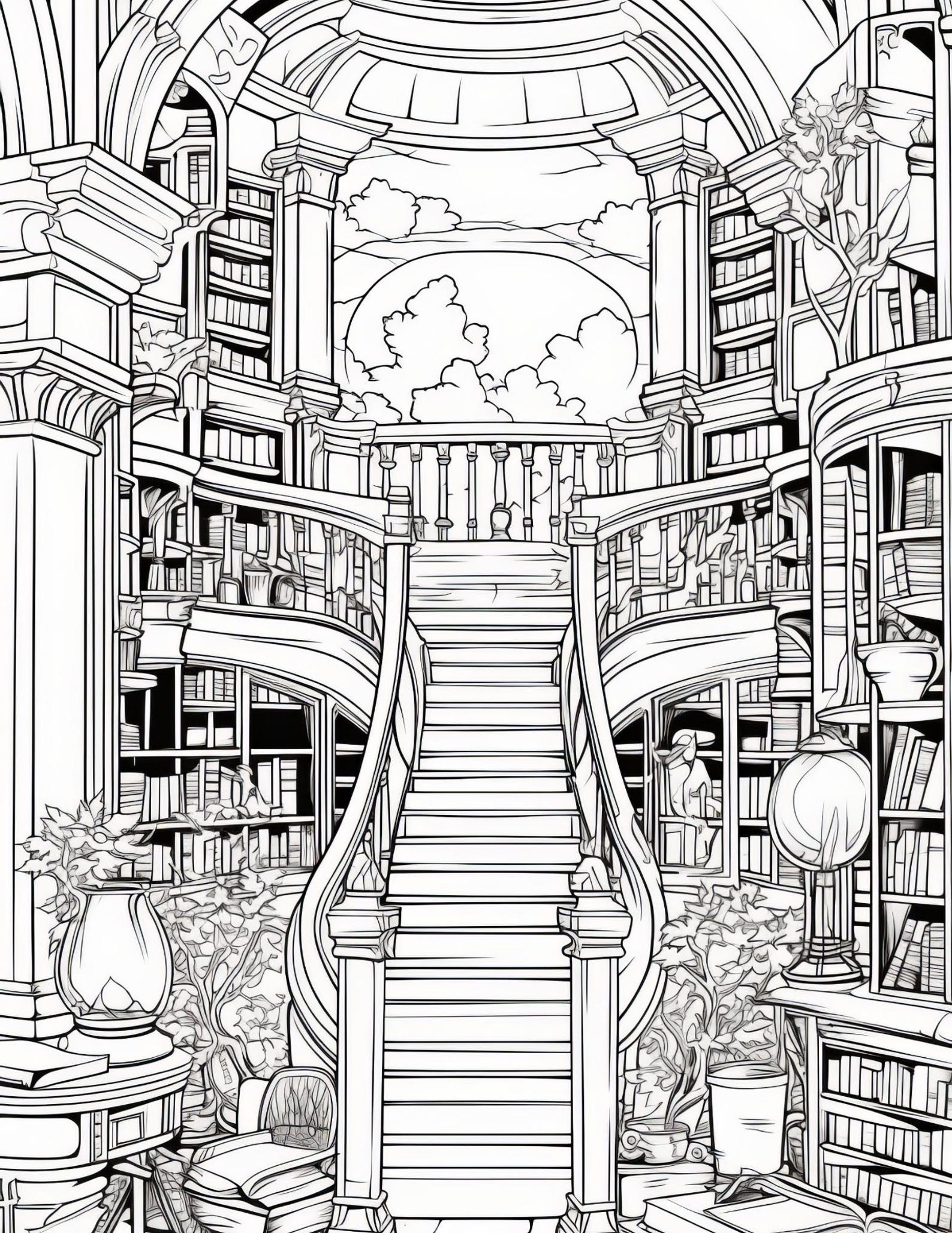 Enchanted Library Colouring Book | Love Books | Library Themed ...