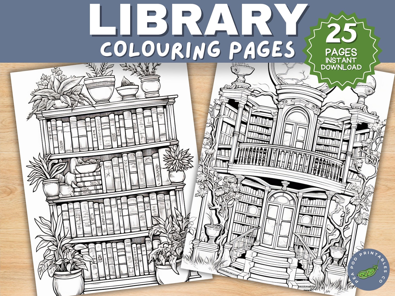 Enchanted Library Colouring Book Love Books Library Themed Magical ...