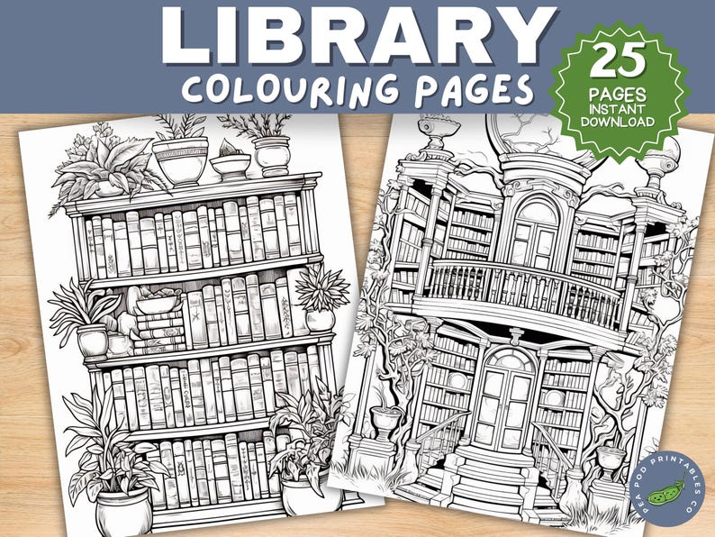 Enchanted Library Colouring Book Love Books Library Themed Magical ...