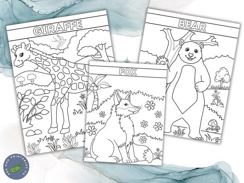 Land Animals Coloring | Kids Colouring Pages | Mindfulness Colouring ...