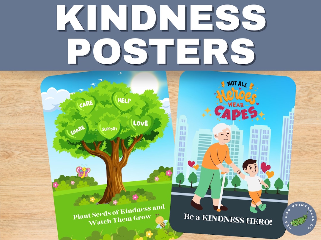 5 Kindness Posters for Kids - Colorful Classroom Decor With Inspiring ...