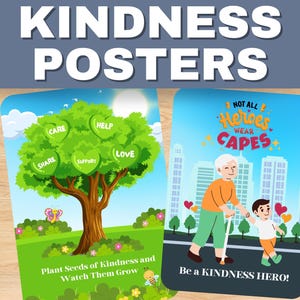 5 Kindness Posters for Kids - Colorful Classroom Decor With Inspiring ...