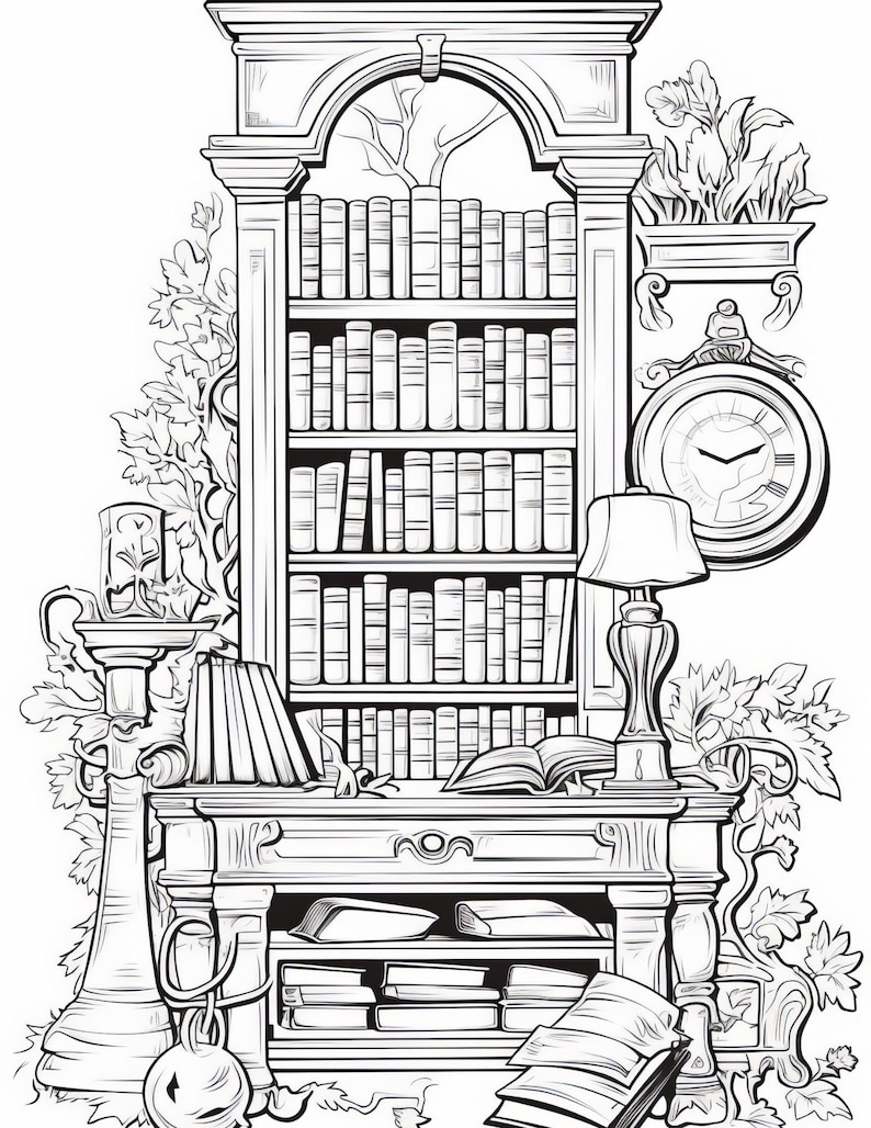 Enchanted Library Colouring Book | Love Books | Library Themed ...