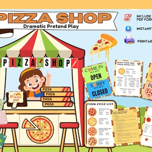Pizza Shop Dramatic Play | Pretend Play | Printable Play Set for Pre ...
