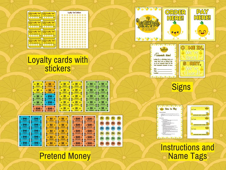 Lemonade Stand Dramatic Pretend Play Set | Preschool Printables | Make ...