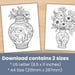 Flower in a Vase Coloring Pages – Printable Set of Elegant Floral ...