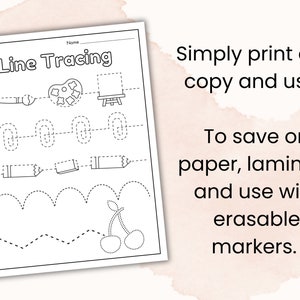 Back to School Line Tracing Worksheets Pre-writing | Kindergarten ...