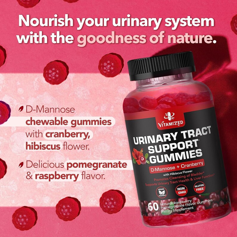 Potent Cranberry Gummies 1500mg With D Mannose - Urinary Tract Health ...