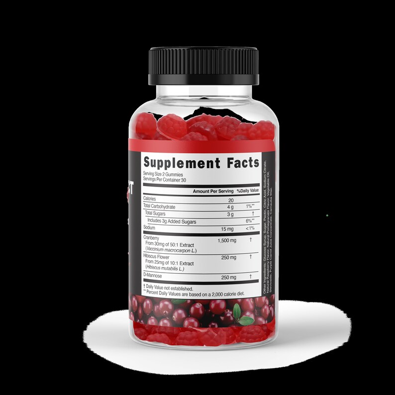 Potent Cranberry Gummies 1500mg With D Mannose - Urinary Tract Health ...