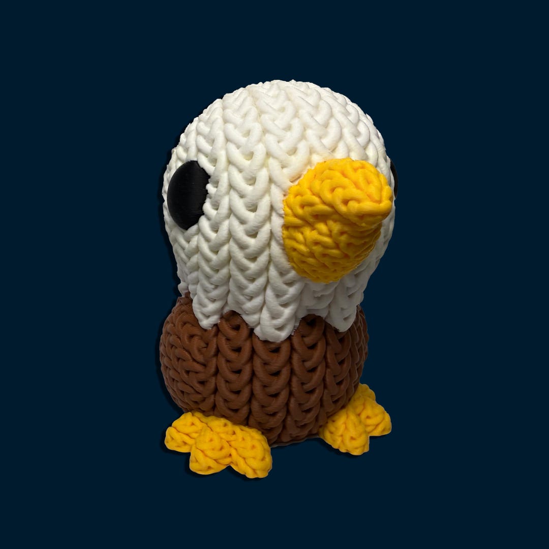 3D Printed Knitted Bald Eagle - Etsy