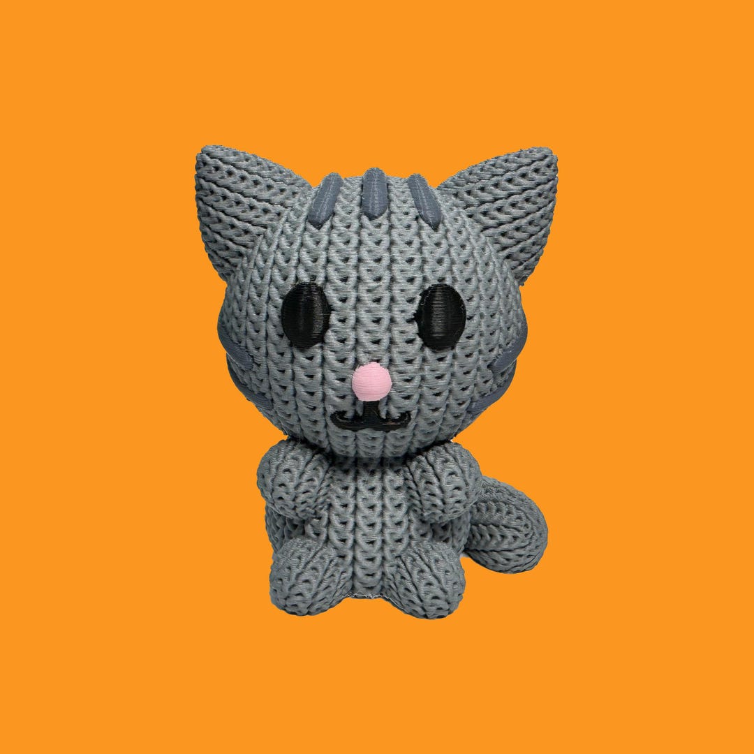 3D Printed Knitted Cat - Etsy