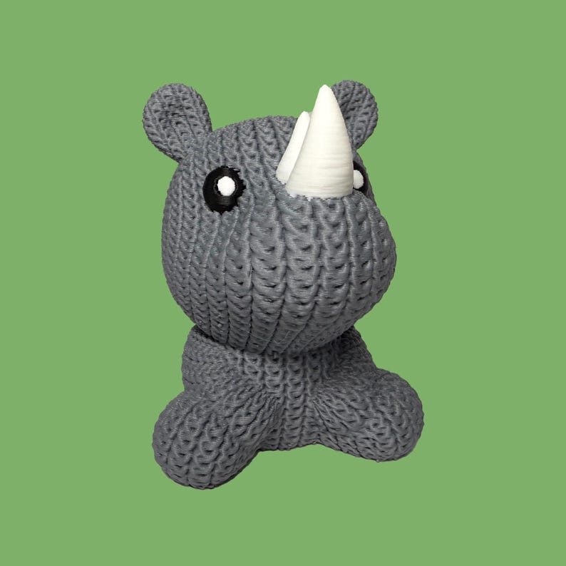 3D Printed Knitted Rhino - Etsy