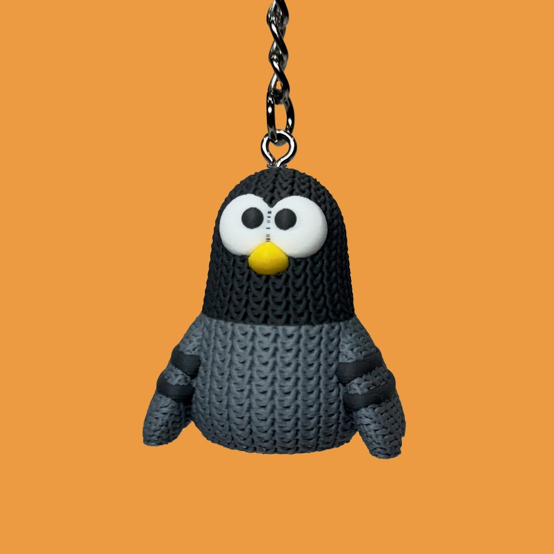 3D Printed Knitted Pigeon Keychain - Etsy