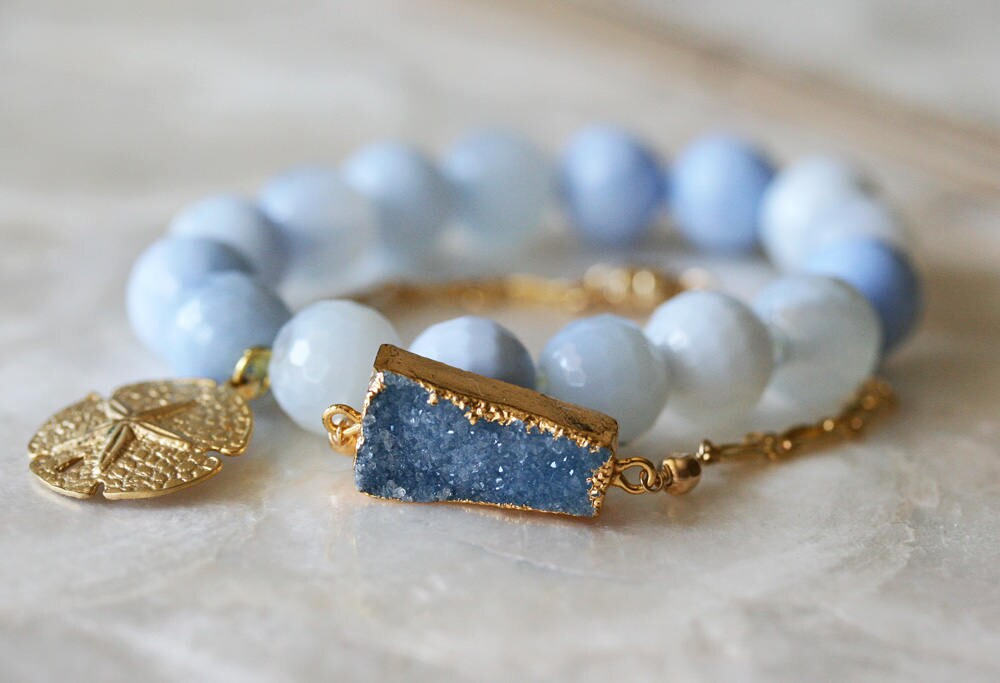 Druzy Bracelet- Blue Druzy Bracelet -- Ready to Ship - Delicate ...