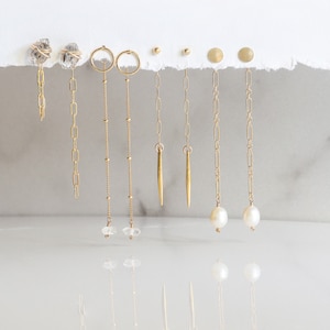 Spike Back Dangle Earring, Spike Ear Jacket, Gold Stud Earring, Mix and ...