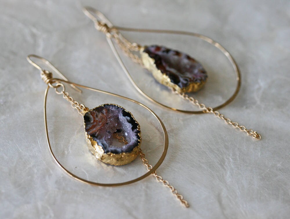 Geode Hoop Earrings