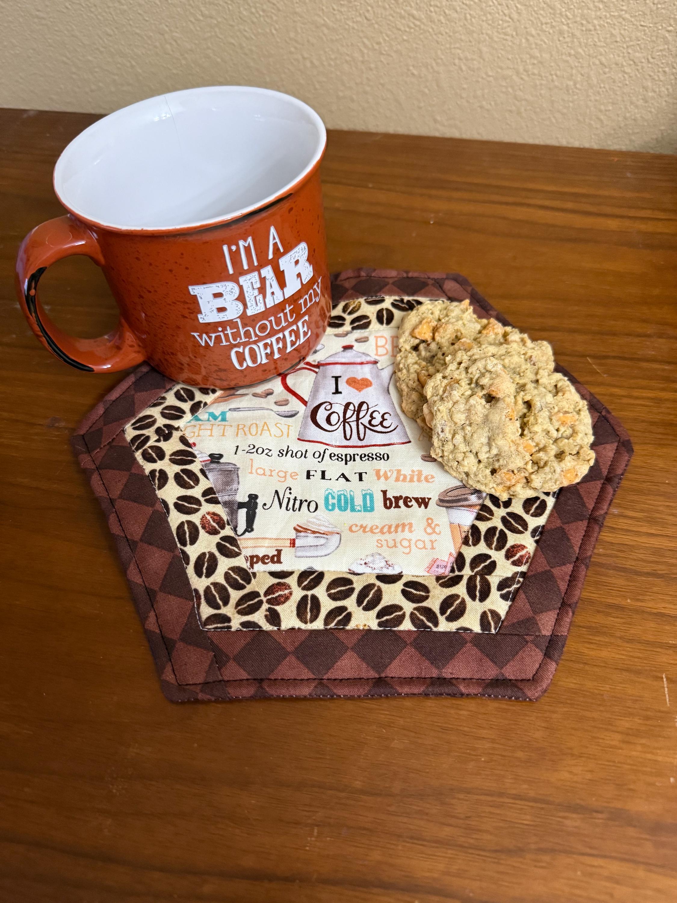 Handmade Coffee Mug Rug | Hexagon Mug Rug | Coffee Signs | Coffee Theme ...