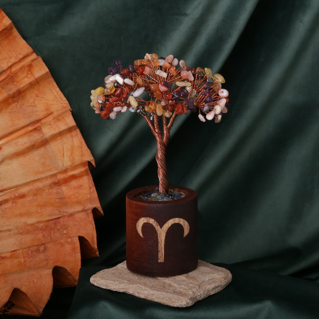Aries Zodiac Crystal Tree Aries Birthstone Crystal Tree for Home Decor ...