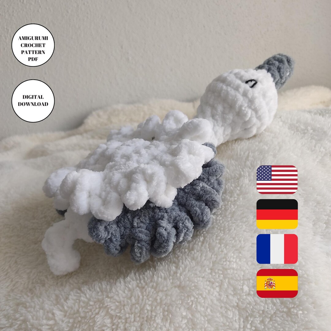 Crane Bird Amigurumi Crochet Toy Pattern Pdf | Stuffed Plush Crane Bird ...