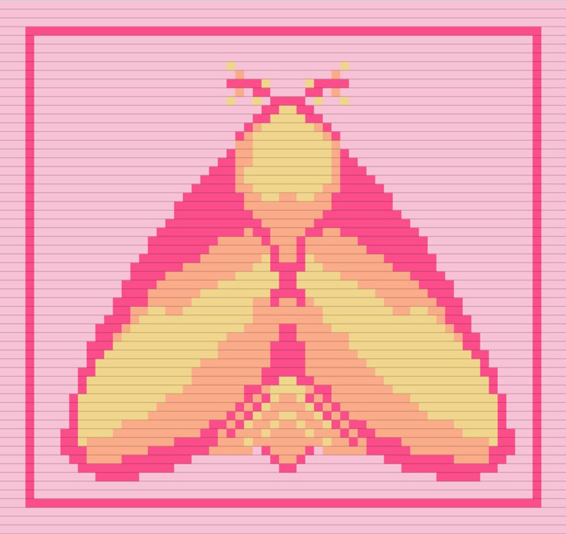 Rosy Maple Moth Tapestry Crochet Pattern - Etsy