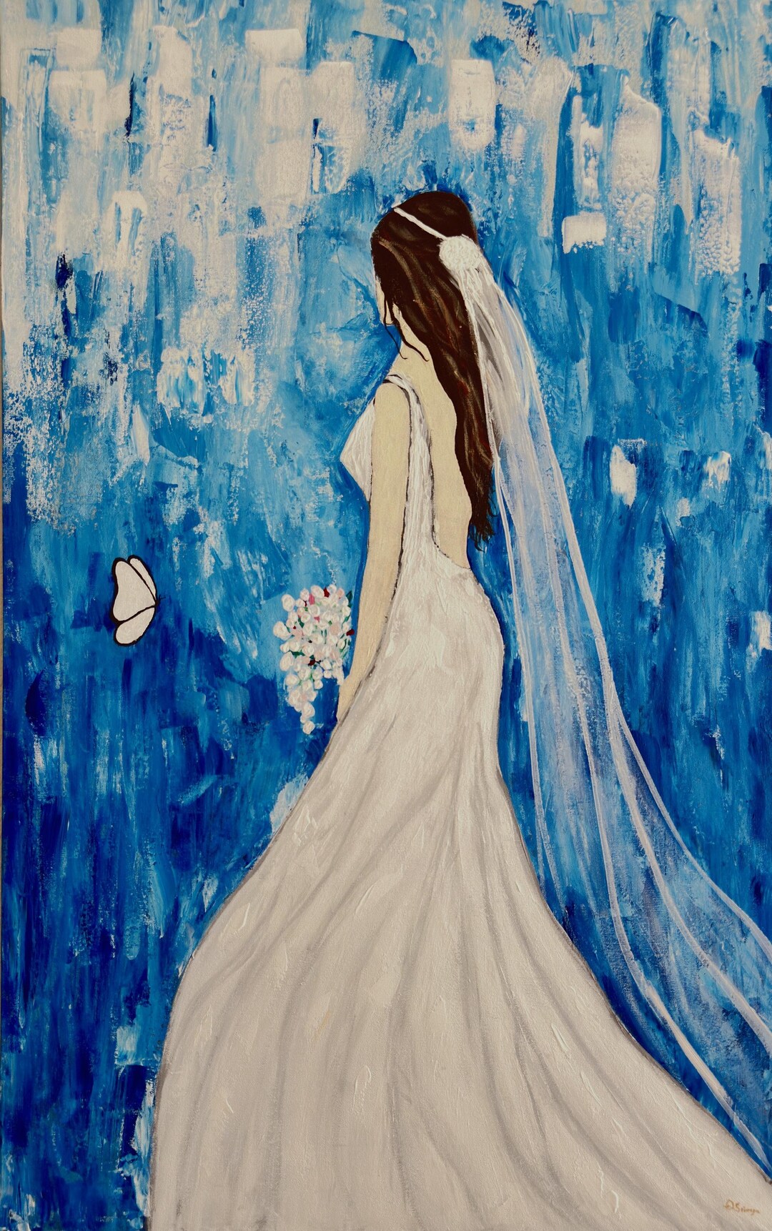 Bridal Painting Wedding Bride Art for Wedding - Etsy