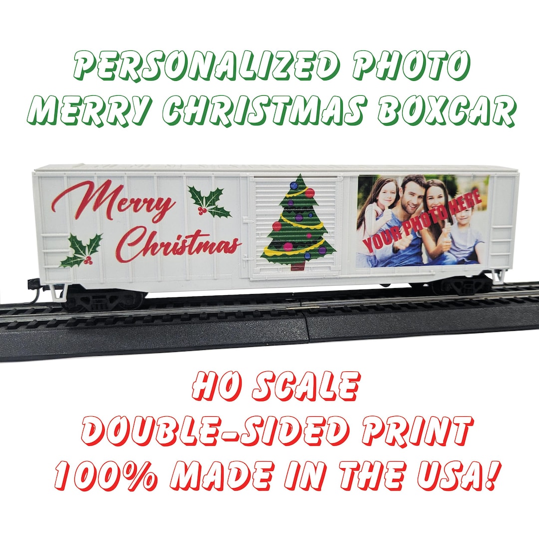Custom Photo Personalized Printed Model Train Box Car, Christmas Photo ...