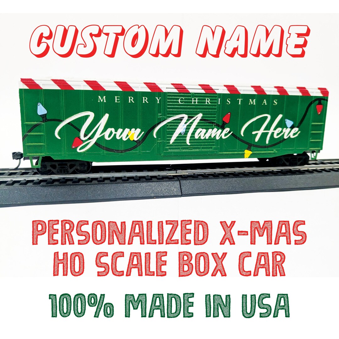 Personalized Name Printed Model Train Box Car, CHRISTMAS Theme HO Scale ...