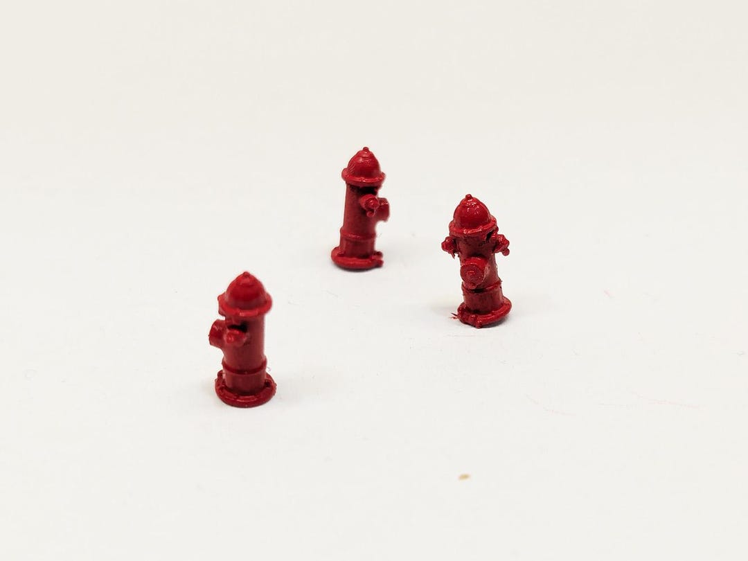 HO Scale Red Fire Hydrants - Pack of 10 Model Railroad Scenic Props - Etsy