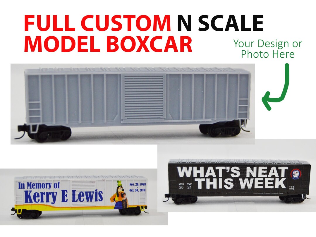 Custom Photo Model Boxcar, N Scale (1:160) Scale Box Car Custom Artwork ...
