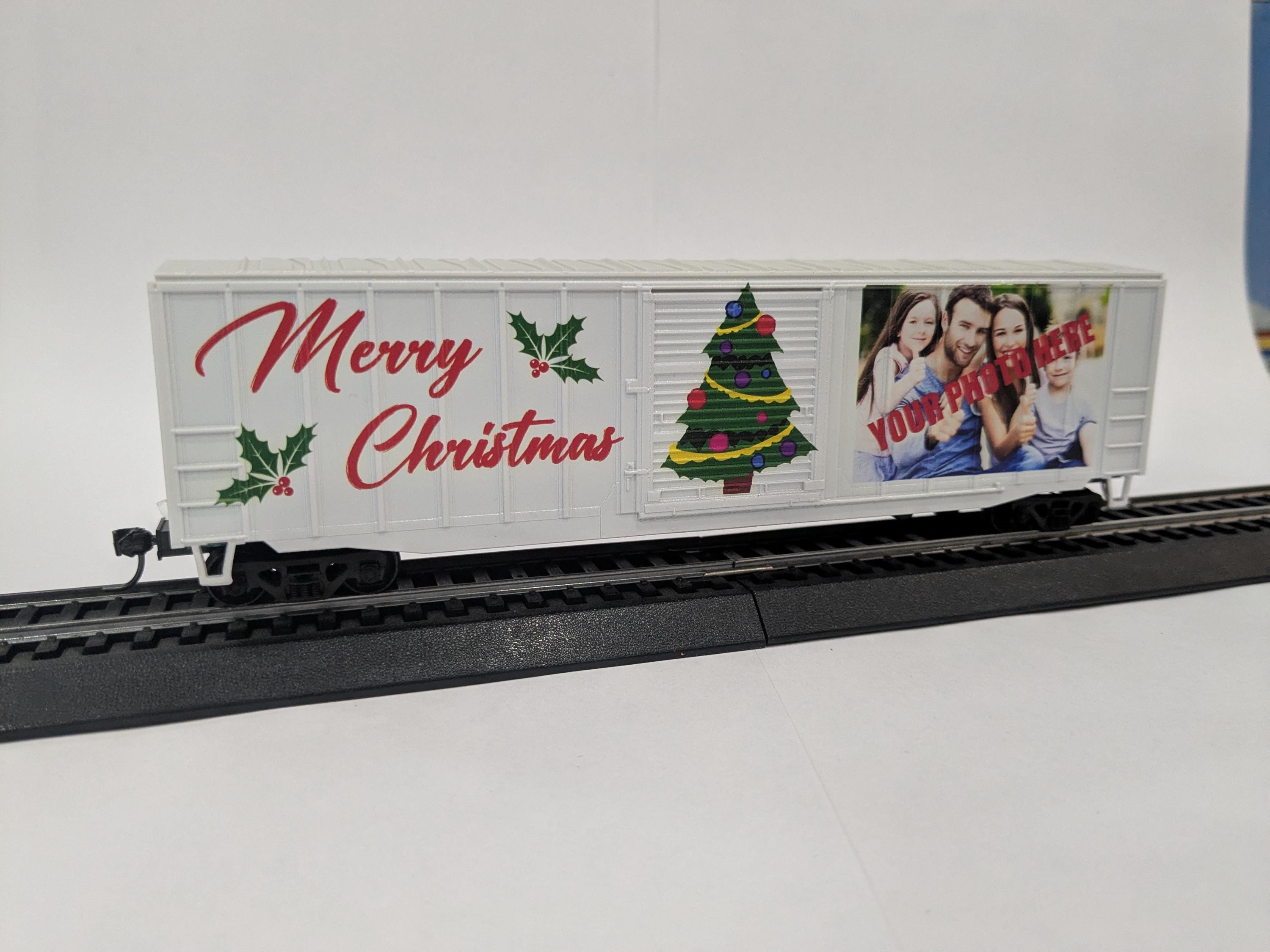 Custom Photo Personalized Printed Model Train Box Car, Christmas Photo ...