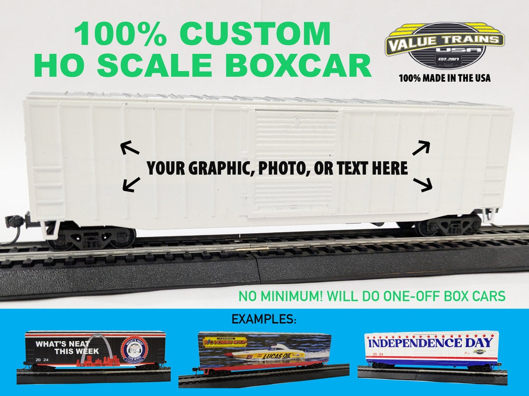 Custom Photo Model Boxcar, HO (1:87) Scale Box Car Custom Artwork ...
