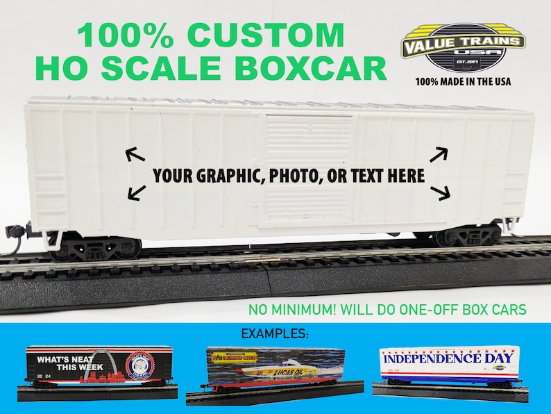 Custom Photo Model Boxcar, HO (1:87) Scale Box Car Custom Artwork ...