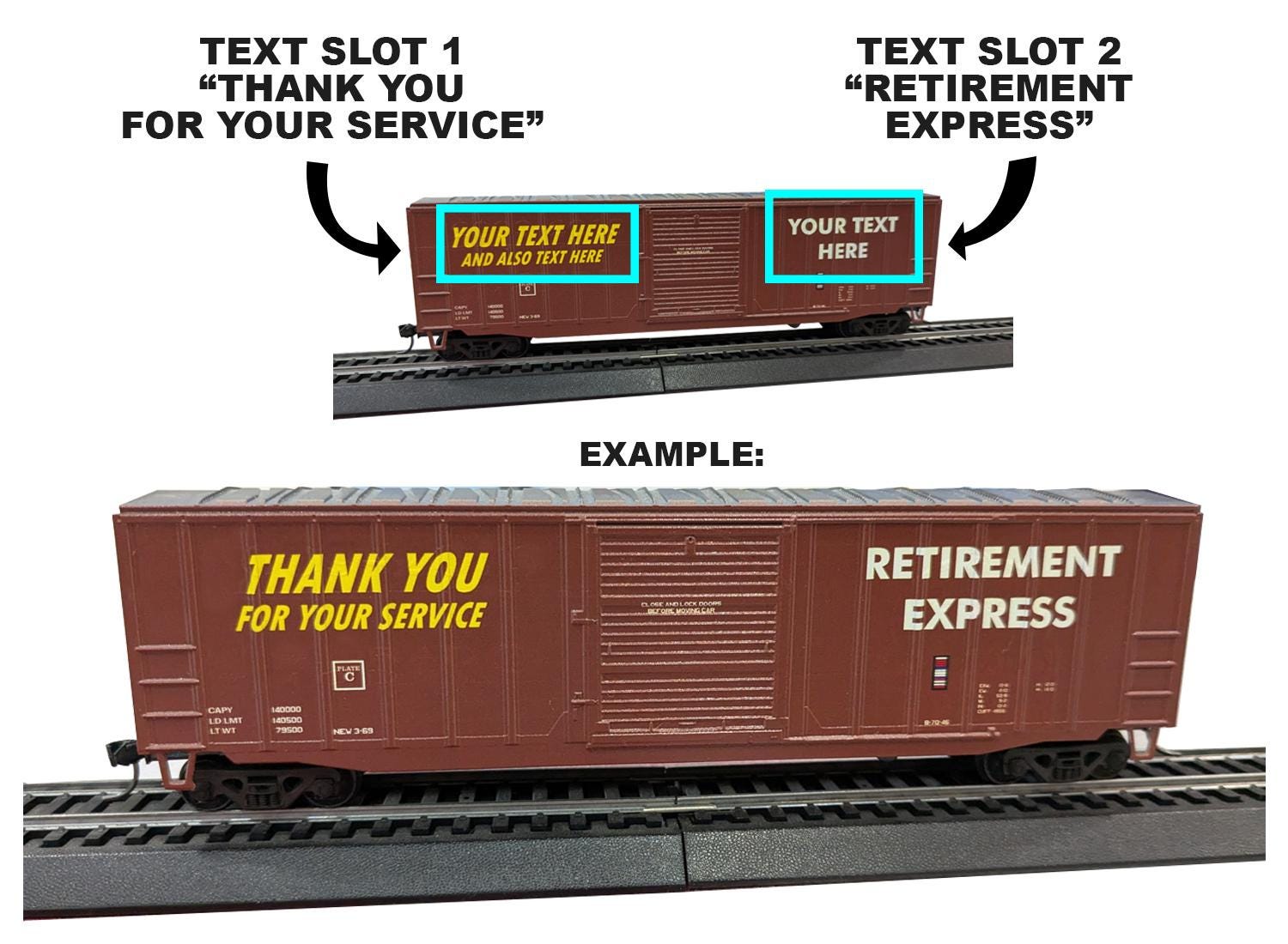 Custom Printed Model Train Box Car, HO Scale Box Car, Personalized Box ...