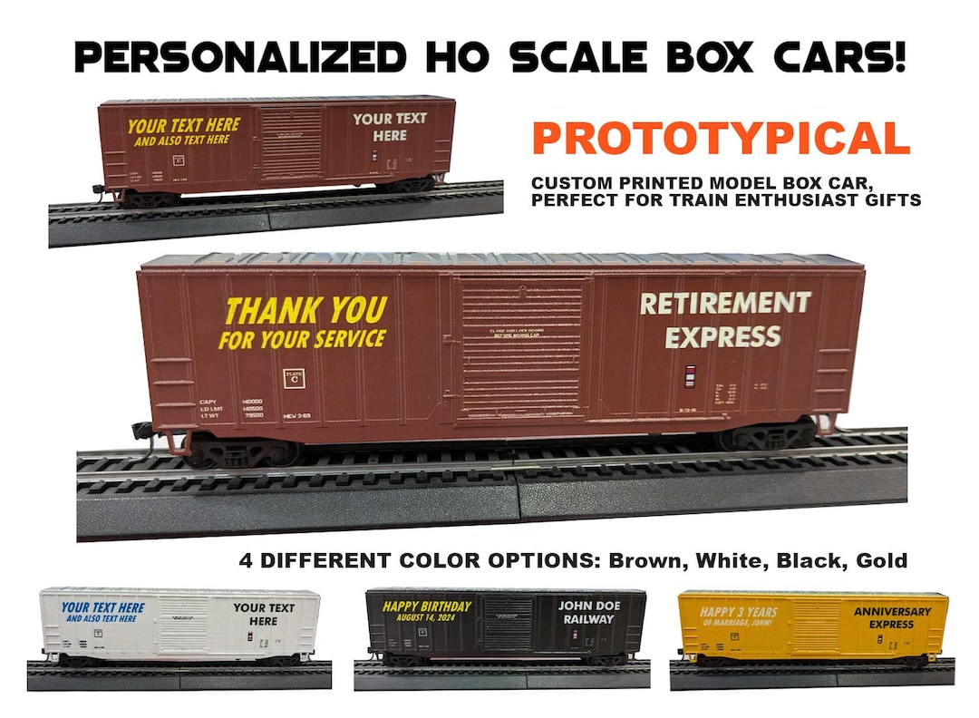 Custom Printed Model Train Box Car, HO Scale Box Car, Personalized Box ...
