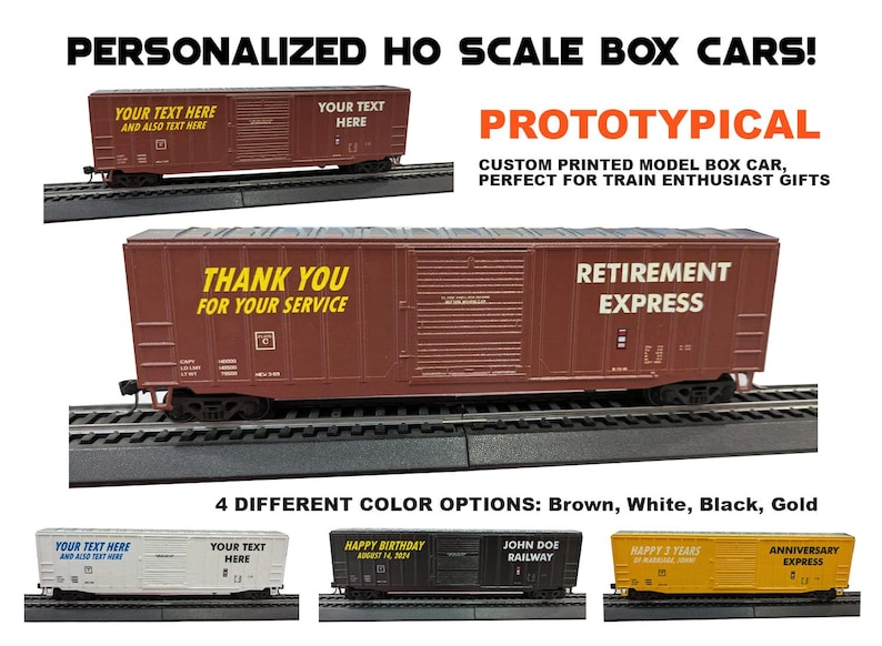Custom Printed Model Train Box Car, HO Scale Box Car, Personalized Box ...