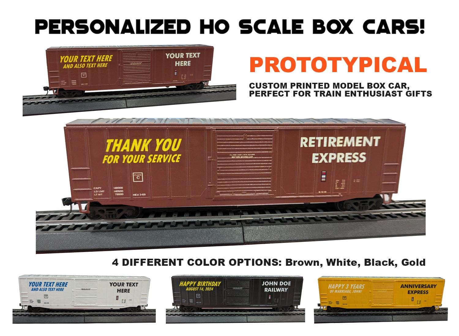 Custom Printed Model Train Box Car, HO Scale Box Car, Personalized Box ...