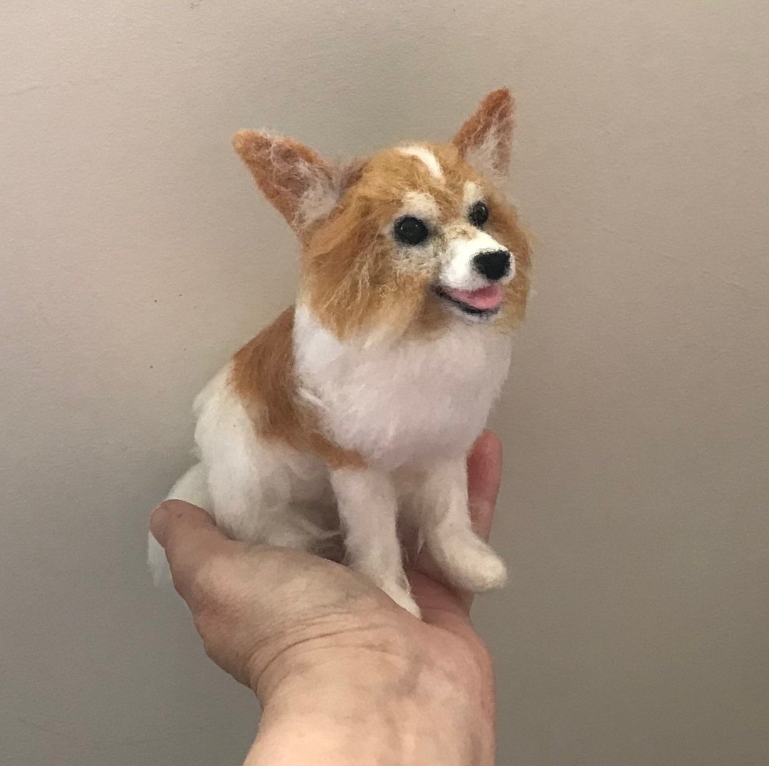Personalized Papillon Custom Felted Dog Sculpture Made to Order - Etsy