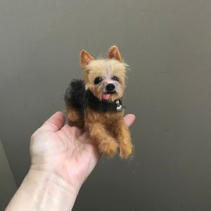 Yorkie Pet Portrait Yorkshire Terrier Dog Memorial Felted Sculpture ...