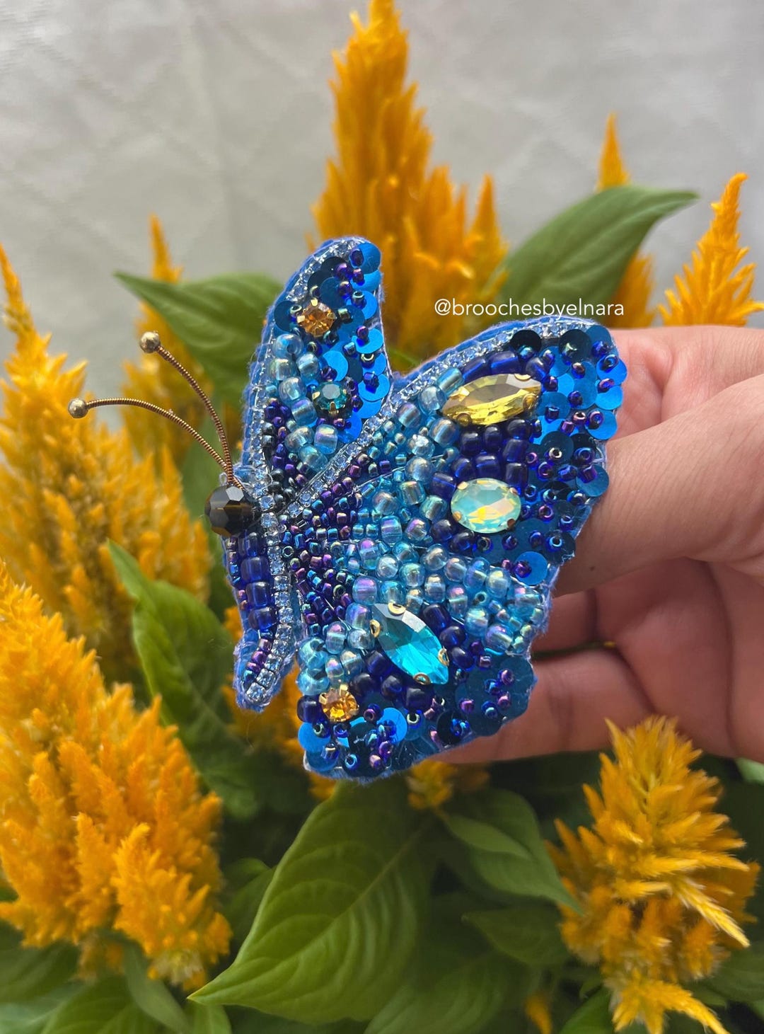 Blue Butterfly Accessory, Blue Butterfly Brooch - Etsy