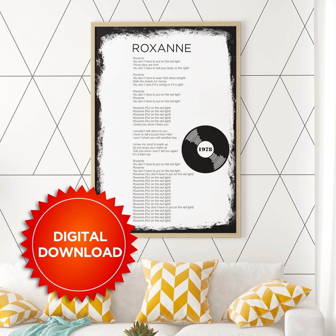 Poster of the Famous Hit Roxanne by the POLICE - Etsy