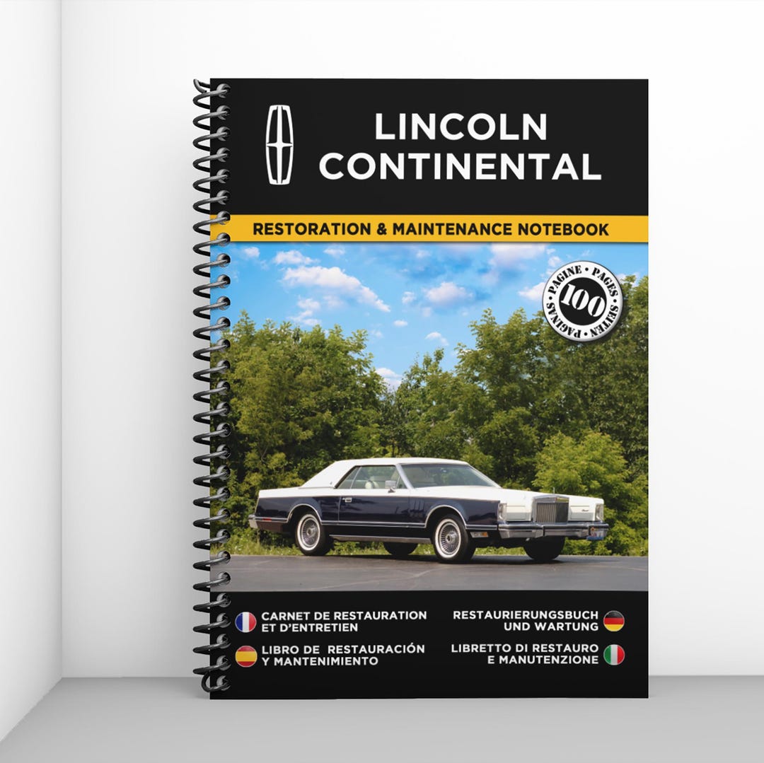 LINCOLN CONTINENTAL : Restoration & Maintenance Notebook - 100 Pages - Etsy