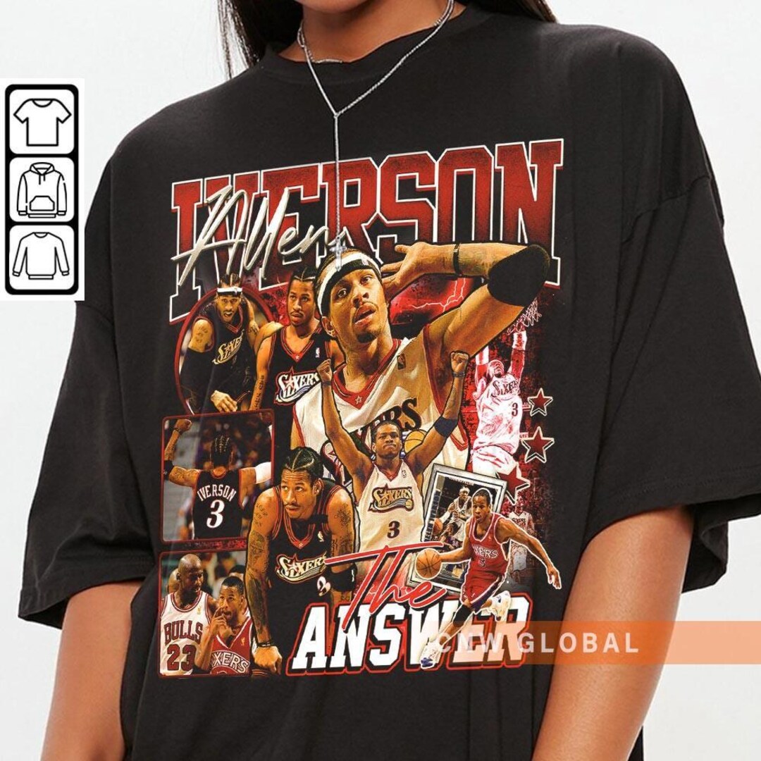 Allen Iverson 90s Vintage Shirt, Philadelphia Basketball Tee, AI Fan ...