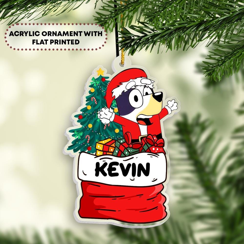 Custom Kid Name Bluey 2024 Christmas Ornament, Bluey Family Ornament ...
